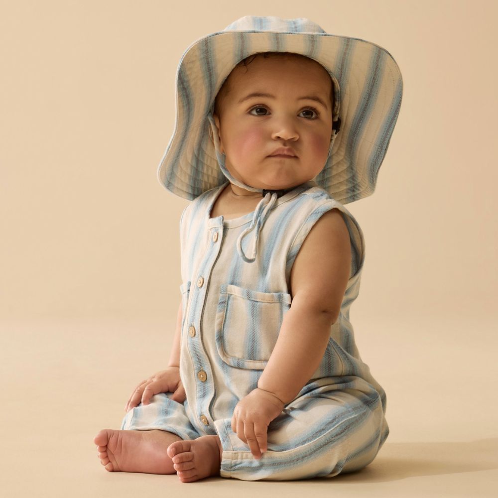 Buy Wilson & Frenchy Organic Growsuit - Deep Blue Stripe Online