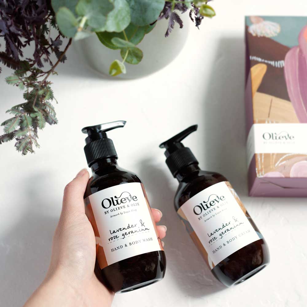 Buy Olieve & Olie Artist Wash & Cream Twin Set Lavender Rose Geranium ...