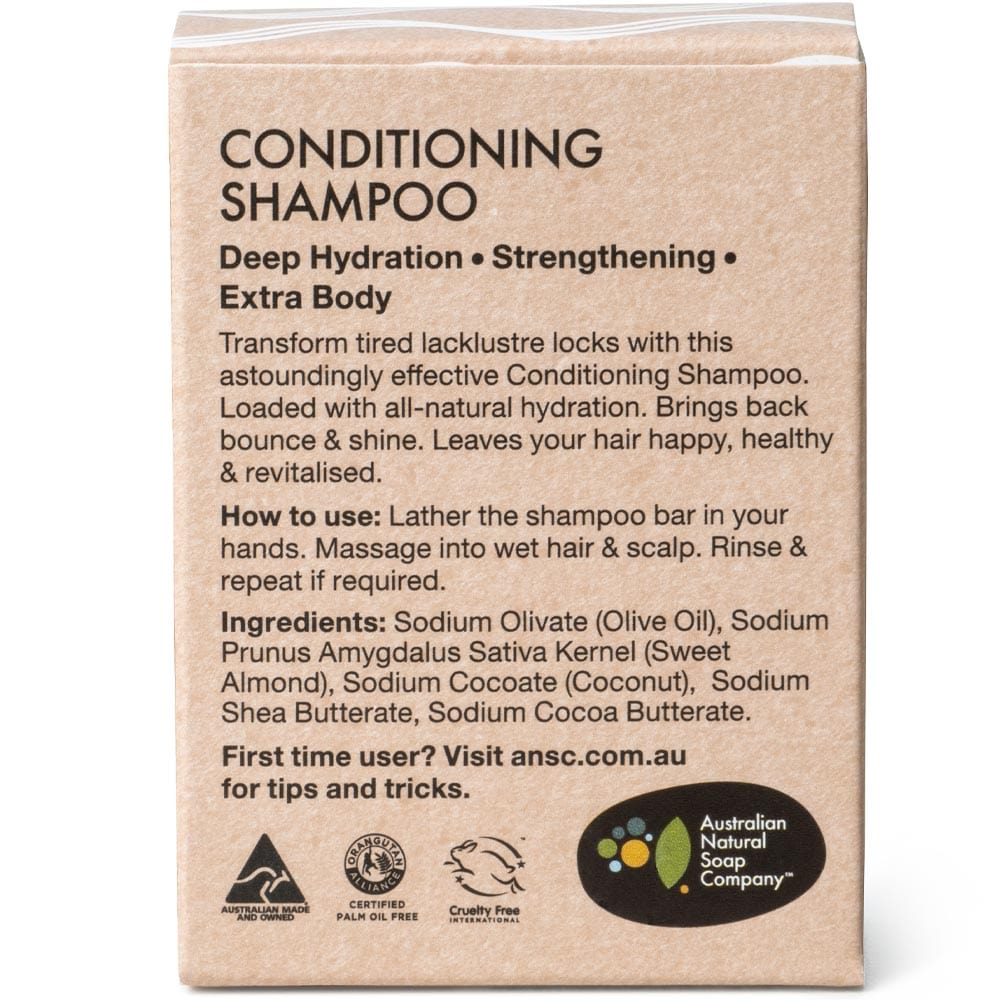 Buy Australian Natural Soap Company Solid Conditioning Shampoo Bar 100g Online